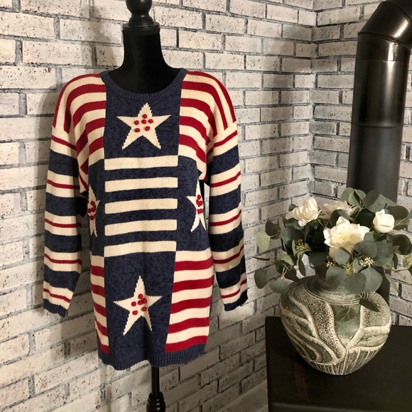Jason Maxeell | Sweaters | Vintage Jason Maxwell Womens American Flag ...